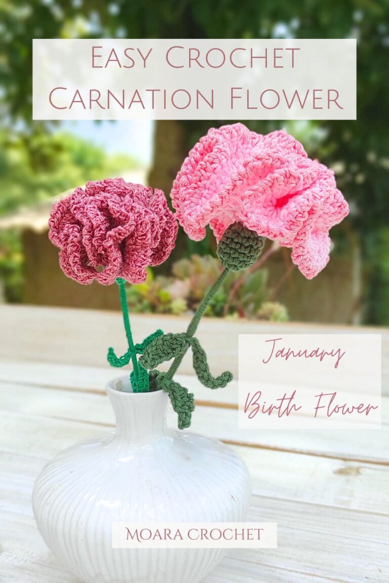 Crochet Carnation Flower Free Pattern-