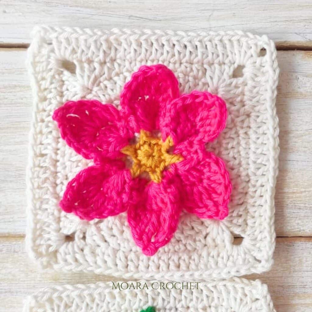Crochet Rain Lily Flower Granny Square