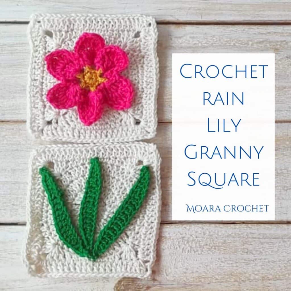 Crochet Rain Lily Flower Granny Square